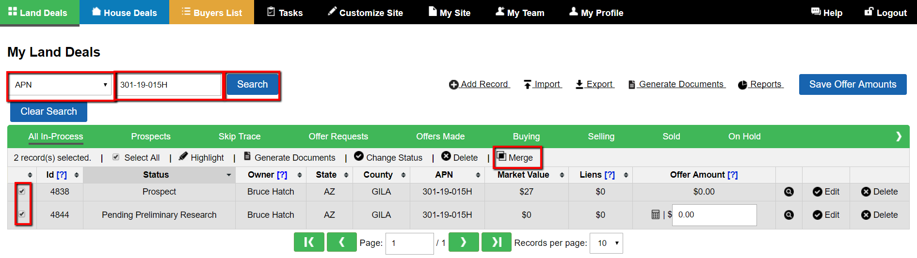 How To Merge Property Records - The Investment Dominator CRM User Guide How To Merge Property Records - The Investment Dominator CRM User Guide